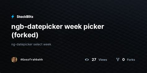 Ngb Datepicker Week Picker Forked Stackblitz