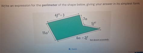 solved write an expression for the perimeter of the shape below