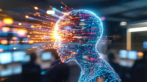Visual Representation Of Artificial Intelligence Merging With Human Cognition In 4k Animation