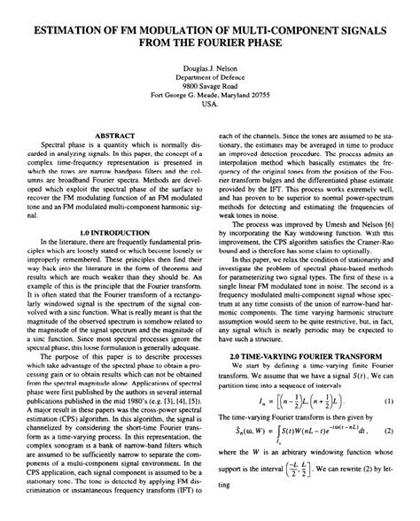 pdf estimation of fm modulation of multi component signals from the