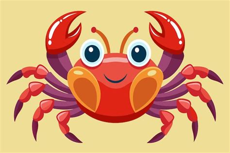 Premium Vector A Cartoon Crab With A Smile On Its Face
