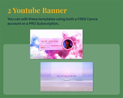 Youtube Branding Kit Music Theme Rainbow Colors Personalized Youtube Thumbnails Intro Outro