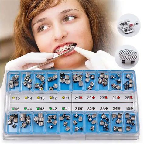 Dental Metal Bondable Brackets Teeth Braces Orthodontic Brackets Mini Roth 022 Mini Roth