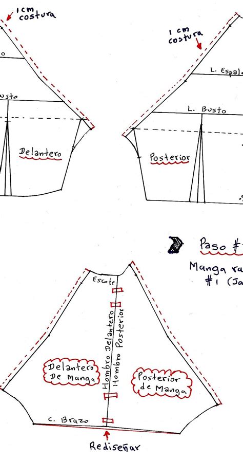 Manga Ranglan a partir de una manga Japonesa Patrones de costura Patrones Técnicas de costura