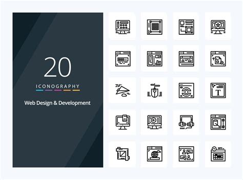 20 Web Design And Development Outline Icon For Presentation 18635434
