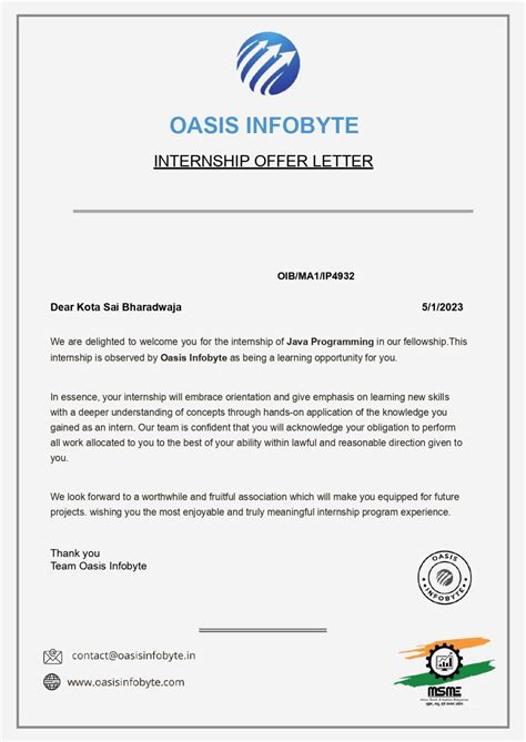 Saibharadwaj Kota On Linkedin Connections Oasisinfobyte Lnct Java
