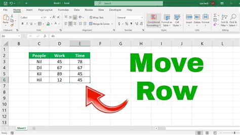 How To Move Rows In Excel Youtube