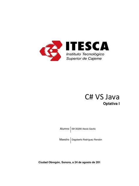 C Sharp Vs Java Pdf C Sharp Lenguaje De Programación Java Lenguaje De Programación