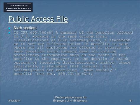 Ppt Lca Compliance Issues For Employees Of H 1b Workers Powerpoint