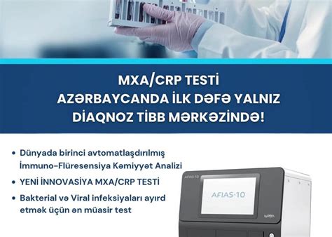Diaqnoz Tibb Mərkəzində Mxa Crp Testi Aparılır Azərbaycanda İlk