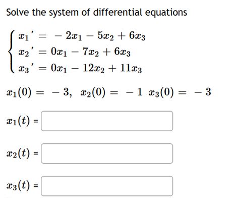 Solve The System Of Differential Equations Please