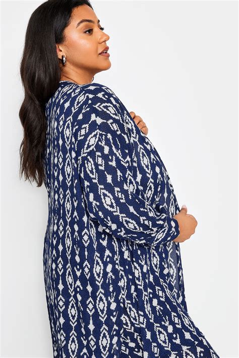 Yours Plus Size Black Abstract Print Crinkle Beach Shirt Yours Clothing