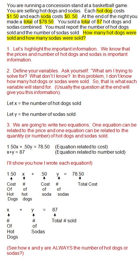 Solving Systems Of Equations Real World Problems Math Word Problems