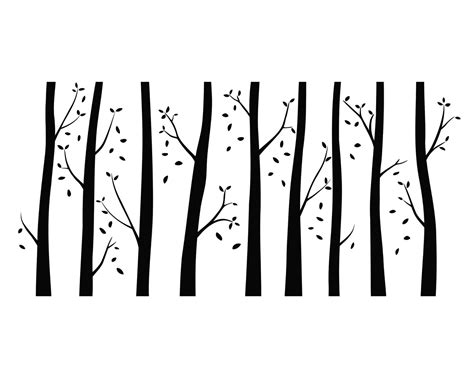 Tree Trunk Silhouettes SVG PNG Digital Cut File Etsy Israel