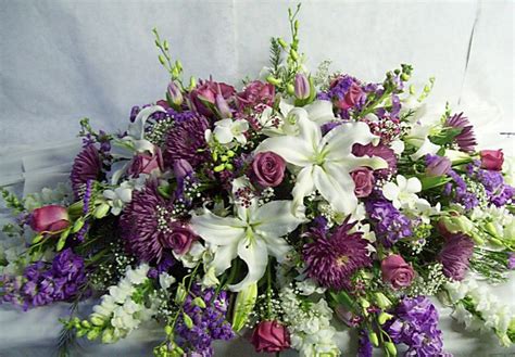 Lavender And White Casket Spray