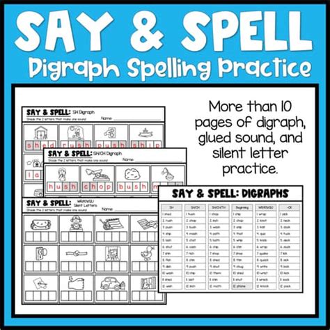 Say And Spell Digraphs By Leaders And Literacy Tpt