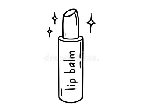 Lip Balsam Or Lipstick And Lip Balm Doodle Hand Drawn Icon Outline