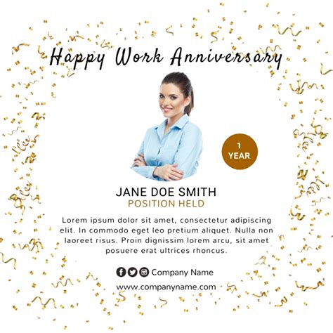 Work Anniversary Templates Best Templates Resources