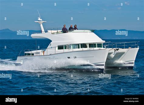 Front View Of Lagoon 44 Power Catamaran Yacht Mediterranean Sea