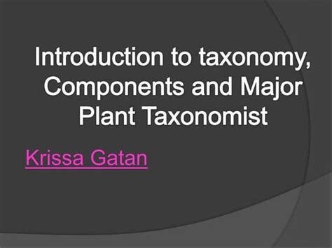 Taxonomy Ppt