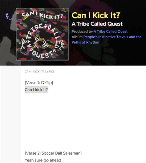 Can I Kick It A Tribe Called Quest R HelicopterAddict