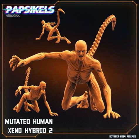 3d Printable Mutated Human Xeno Hybrid By Papsikels Miniatures