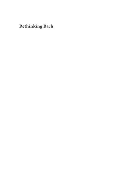 Varwig Et Al 2021 Rethinking Bach Pdf Johann Sebastian Bach