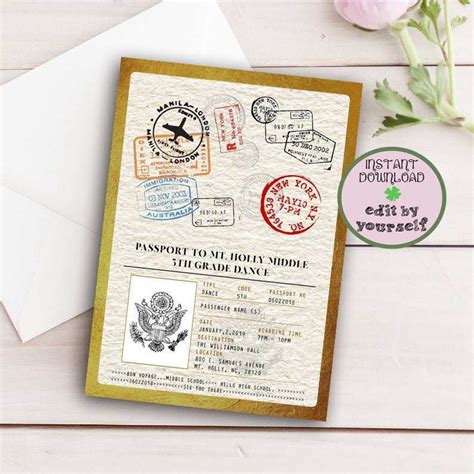Passport Birthday Invitation Template Free Cards Design Templates