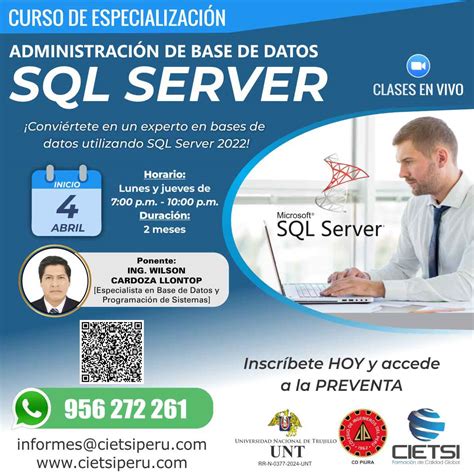 Curso De EspecializaciÓn AdministraciÓn De Base De Datos Con Sql Server 2022