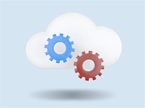 Premium Photo Setting Cloud Computing Concept 3d Render Illustration