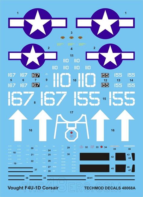 F4u 1d Corsair Decal Sheet