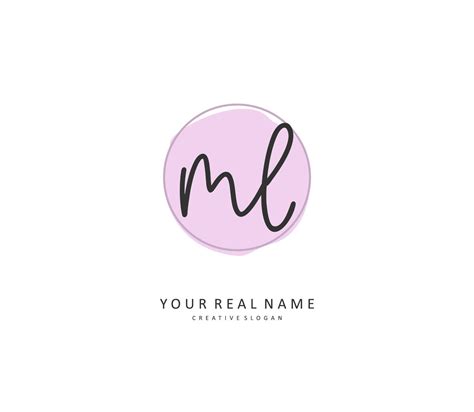 Ml Initial Letter Handwriting And Signature Logo A Concept Handwriting Initial Logo With