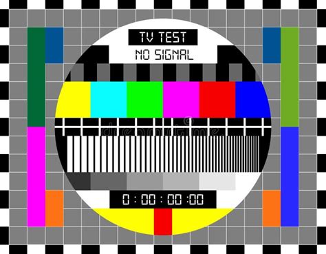 Tv Signal Test Screen Vector Pattern Television Stock Vector