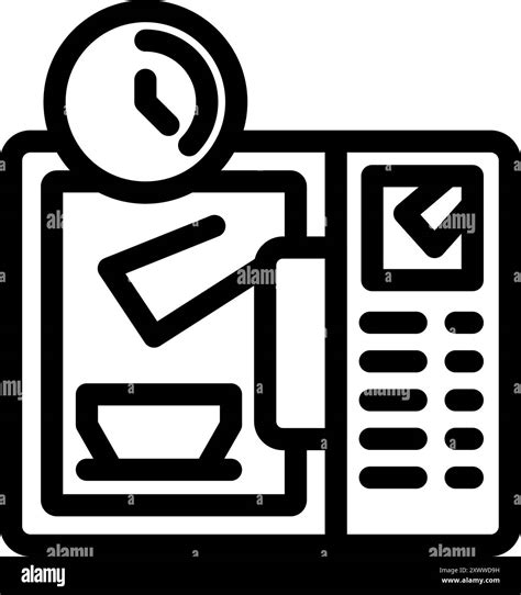 Simple Microwave Oven Icon With Timer Buttons And Food Being Heated