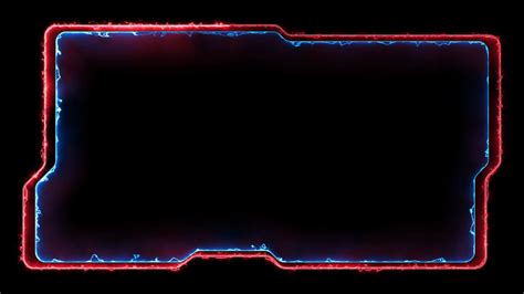 Neon Gaming Frame Effect Glowing Square Shape Looping Black Background
