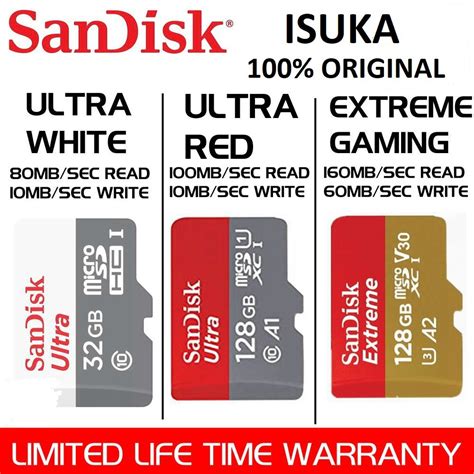SANDISK ULTRA EXTREME CLASS Micro SD Memory Card GB GB GB GB EXTREME PRO MICROSD