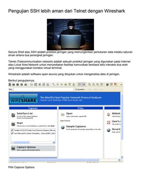 pengujian ssh lebih aman dari telnet dengan wireshark pdf