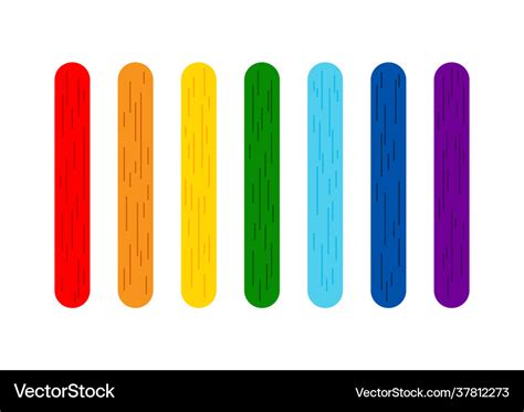 Rainbow Color Popsicle Stick For Game Or Ice Cream