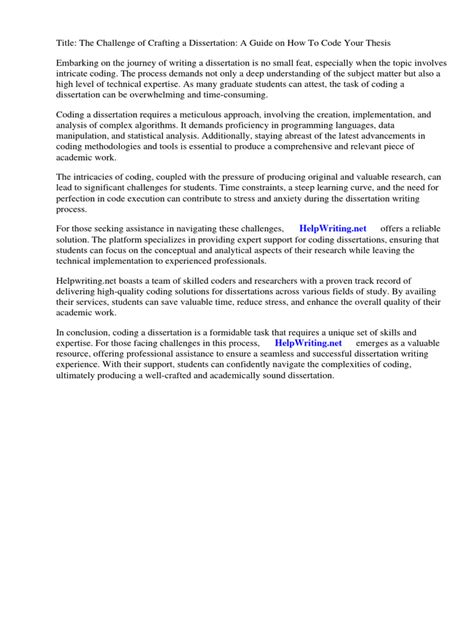 How To Code Dissertation Pdf Thesis Computer Programming