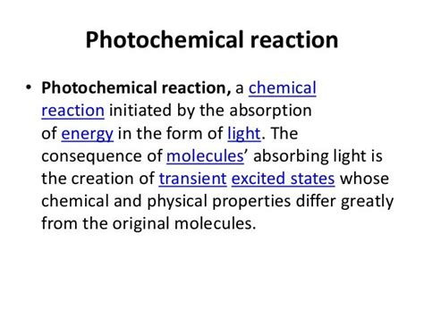 Photochemical Reaction And Transformations