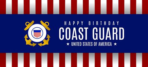 Coast Guard Birthday Template And Symbol Vector Illustration Suitable