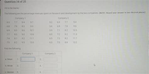 solved question 12 of 25 which of the following values of