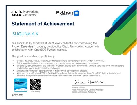 Suguna A K On Linkedin Python Certification Professionaldevelopment