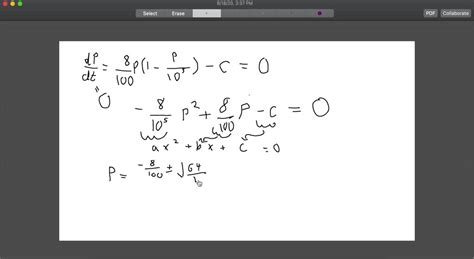 Consider The Differential Equation Dp Dt 0 08p 1 P 1000