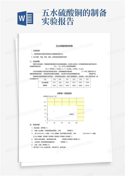 五水硫酸铜的制备word模板下载编号qxpgobvp熊猫办公