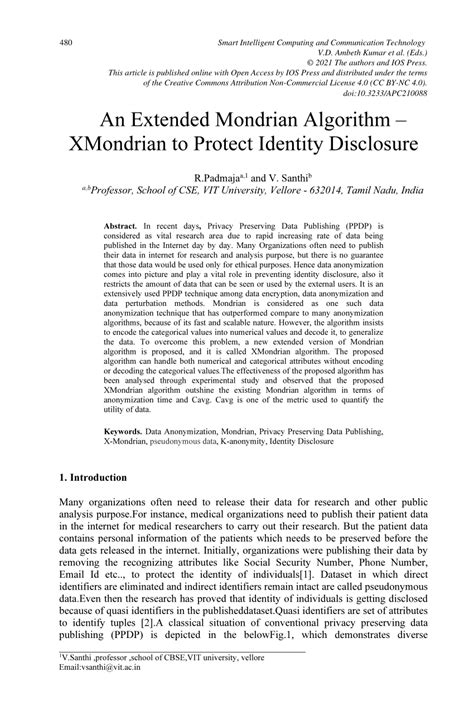 pdf an extended mondrian algorithm xmondrian to protect identity