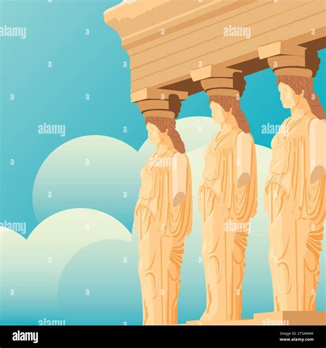 Isolated Roman Building Columns Greek Sculpture Vector Stock Vector