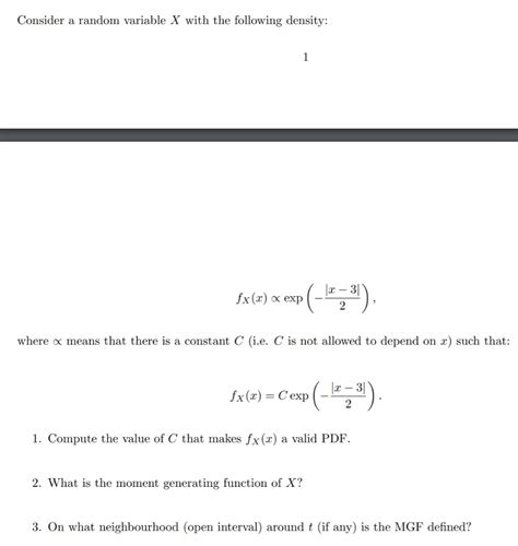 solved consider a random variable x with the following