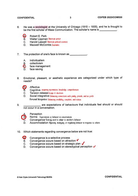 Solution Communication Theory Uitm Past Year Paper Answer Sheet 2023