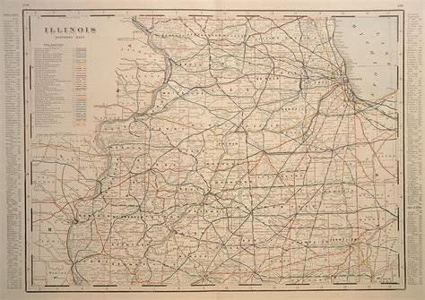 Illinois Northern Half Railroad Map Art Post Gallery